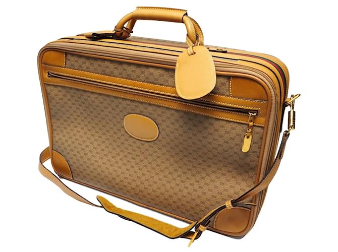 Sac de voyage Gucci Valise Cuir Marron ref.721166 - Joli Closet