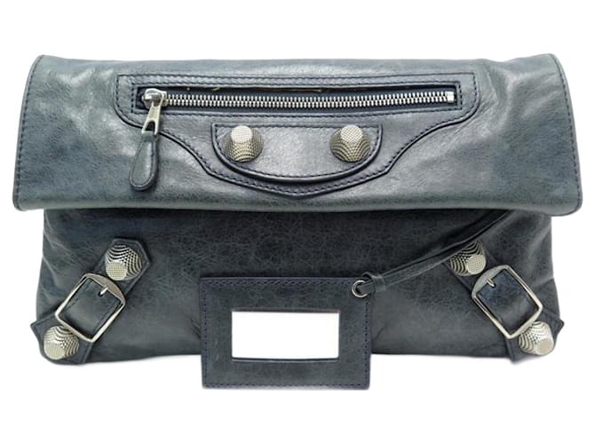 NEW BALENCIAGA HANDBAG GIANT POUCH 21 ENVELOPE 186182 LEATHER POUCH ...