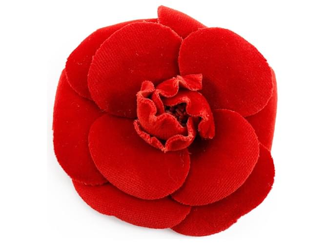 Chanel Camélia Velours Rouge ref.722352 - Joli Closet