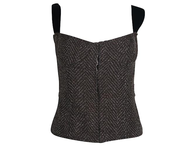 Louis Vuitton Woolen Corset with Black Velvet Shoulder Straps Metallic ...