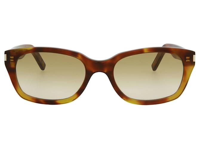 Saint Laurent Square Frame Acetate Sunglasses Brown Cellulose Fibre Ref