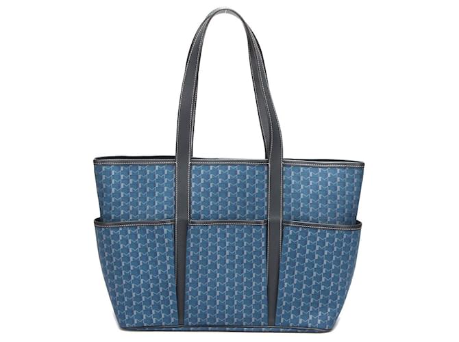 Moynat Monogram Tote Bag Canvas Tote Bag in Great Condition Blue Cloth ...