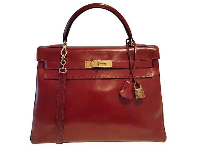 Hermès Hermes Kelly bag 32 burgundy Box leather (Sold) - Joli Closet