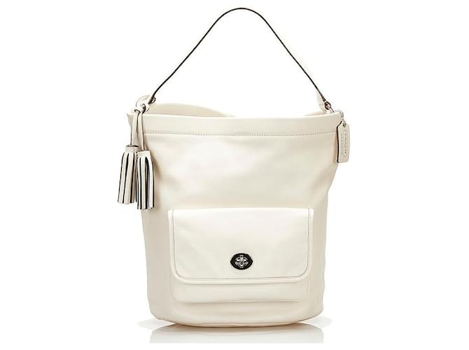 coach Leather Bucket Bag white Pony-style calfskin ref.741341 - Joli Closet