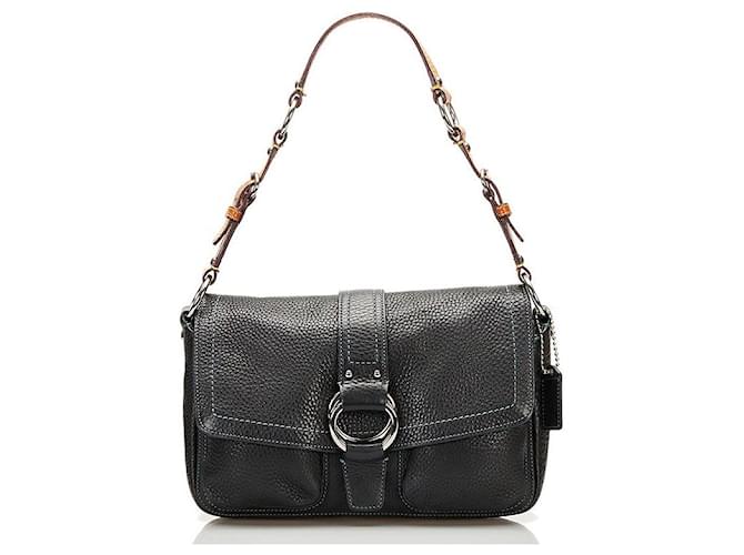coach Sac à bandoulière en cuir noir Veau façon poulain ref.743343 ...