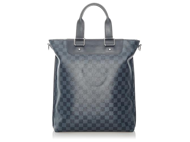 Louis Vuitton Blue Damier Cobalt Cabas Sac Jour Satchel Grey Leather ...