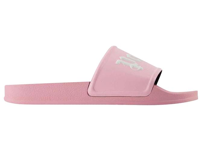 Pool Slider Mules - Palm Angels - Pink/White - Polyurethane ref.744317 ...