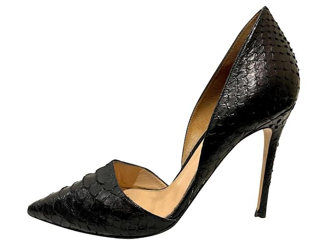 Gianvito Rossi Escarpins en python noir Cuirs exotiques ref.746538 ...
