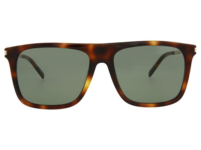 Saint Laurent Square Frame Acetate Sunglasses Brown Cellulose Fibre Ref