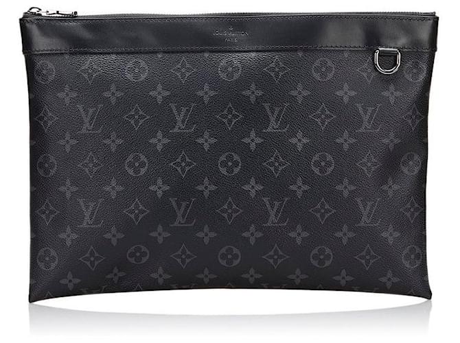 louis vuitton Monogram Eclipse Discovery Pochette black Cloth ref ...