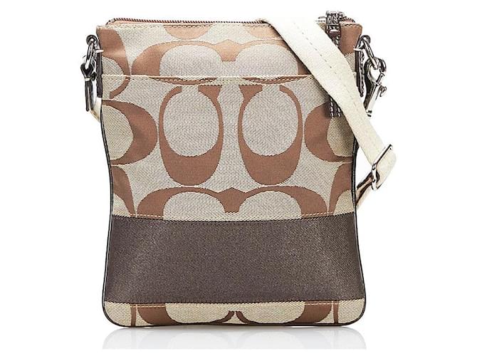 coach Signature Canvas Crossbody Bag beige Cloth ref.752713 - Joli Closet