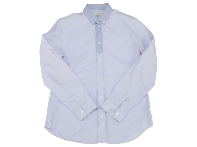 Maison Martin Margiela Contrast Collar Buttondown Shirt in Light Blue ...