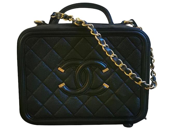 chanel vanity bag Black Leather ref.761314 - Joli Closet