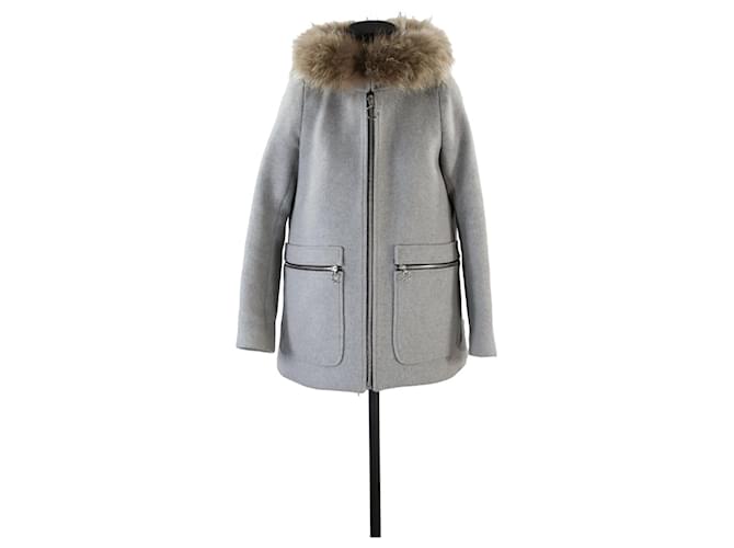 Maje Coat 36 Grey Wool ref.762223 - Joli Closet