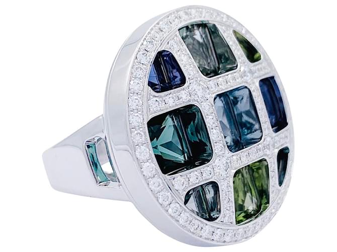 Cartier ring, "Pasha", in white gold, Fine stones, diamants. ref.769810 ...