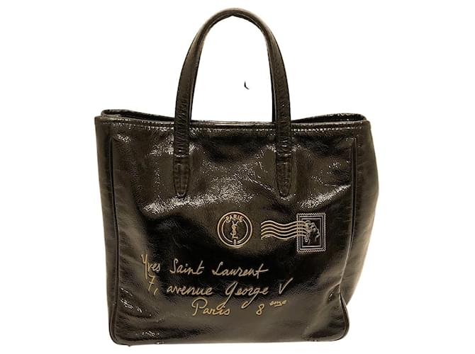 Saint Laurent Y-mail Black Patent leather ref.770583 - Joli Closet