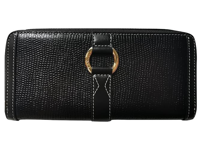 Elsa Sellier Lancel Wallets Black Gold hardware Leather ref.771914 ...