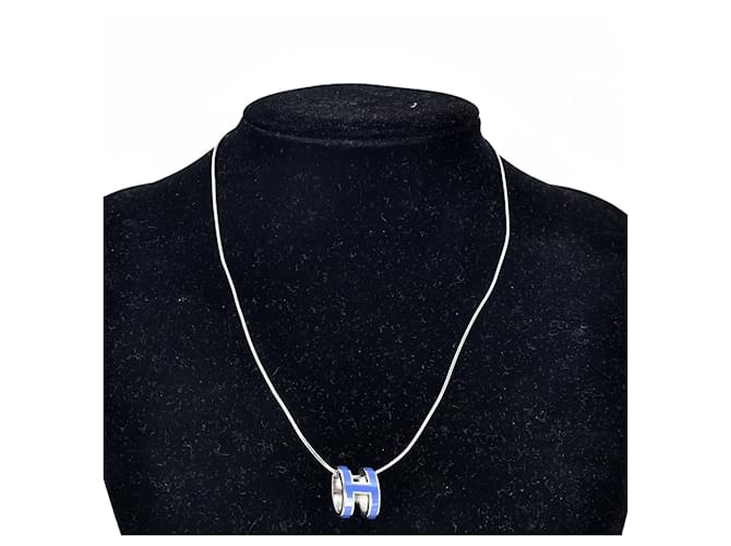 Hermès Collier pendentif Pop H Bleu ref.775890 - Joli Closet