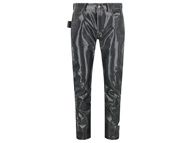 Bottega Veneta Shiny Denim Pants Blue Cotton ref.779959 - Joli Closet