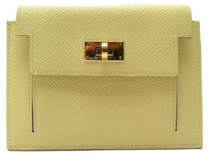 Hermès NEW HERMES KELLY POCKET COMPACT MONEY WALLET IN YELLOW EPSOM ...