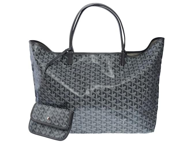 Saint Louis Sac cabas Goyard Saint-Louis GM en toile Goyardine grise et ...