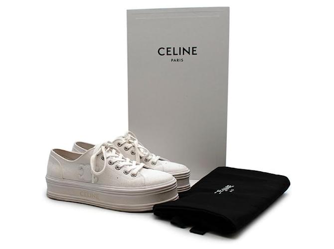 Céline baskets Jane en toile blanche Cuir ref.785849 - Joli Closet