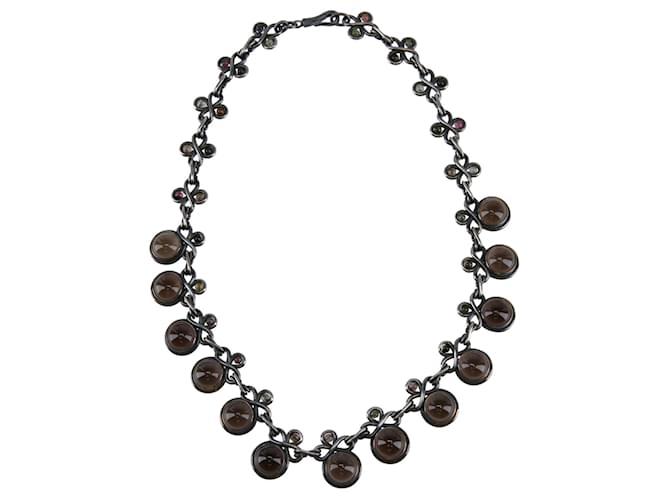 Bottega Veneta Collier multi-pierres précieuses Marron ref.789288 ...