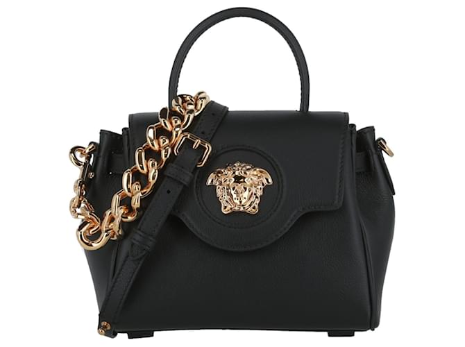 Versace La Medusa Kleine Handtasche Schwarz Leder ref.789930 - Joli Closet