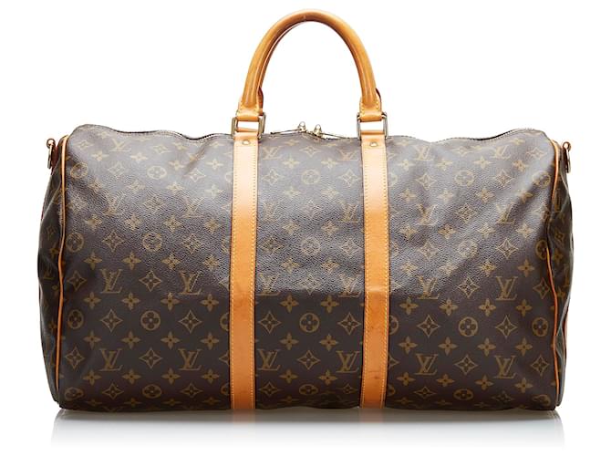 Bandoulière Keepall Louis Vuitton Monogram Marron 50 Toile ref.790697 ...