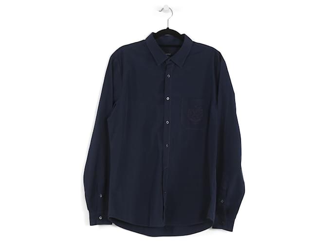Chemise Gucci en coton bleu marine avec logo brodé ref.792841 - Joli Closet