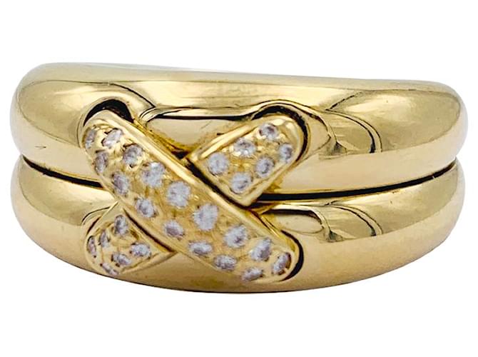 Bague Chaumet, "Liens", or jaune et diamants. Or blanc ref.796844 ...