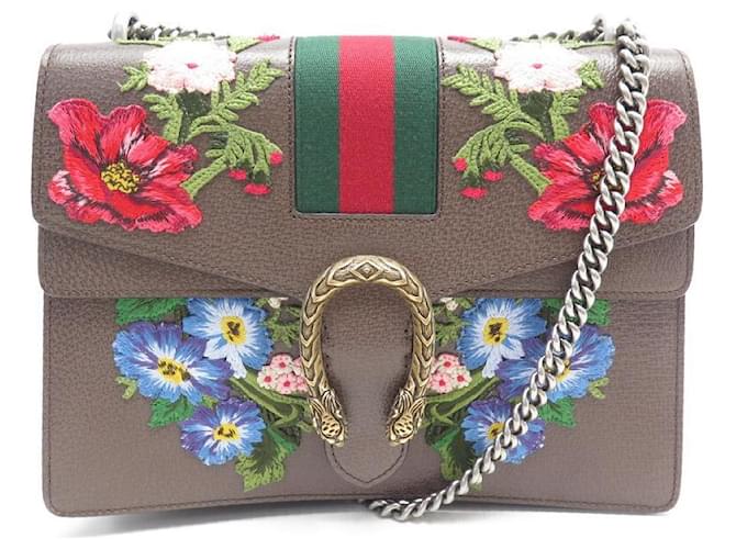 NEW GUCCI DIONYSUS WEB EMBROIDERED FLOWERS LEATHER PURSE HANDBAG ...