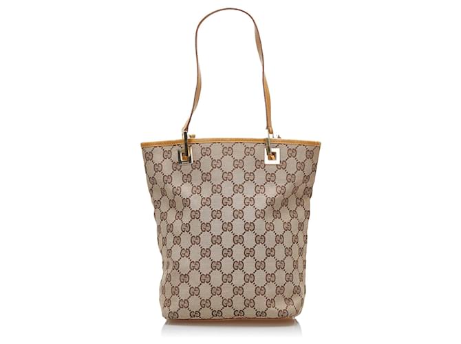 Gucci Brown GG Canvas Tote Bag Beige Cloth Cloth ref.798397 - Joli Closet