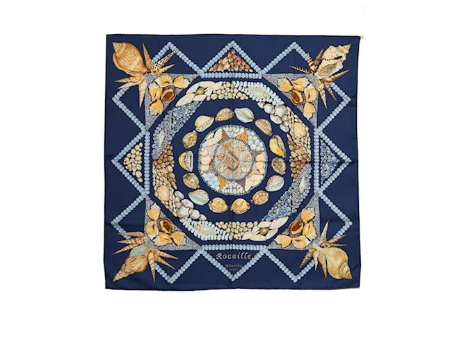 HERMÈS CARRÉ 90 Soie Bleu Marine ref.800348 - Joli Closet