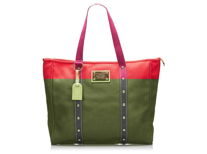 Louis Vuitton Red Antigua Cabas GM Purple Cloth Cloth ref.801784 - Joli ...