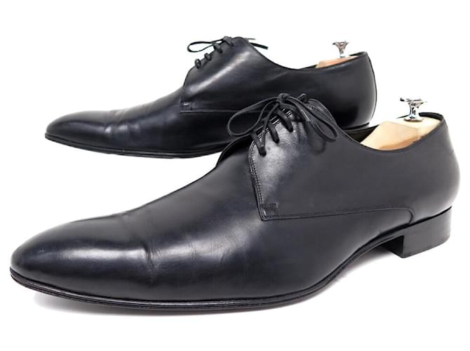 CHRISTIAN DIOR HEDI SLIMANE SHOES 46 BLACK LEATHER SHOES DERBY ref ...