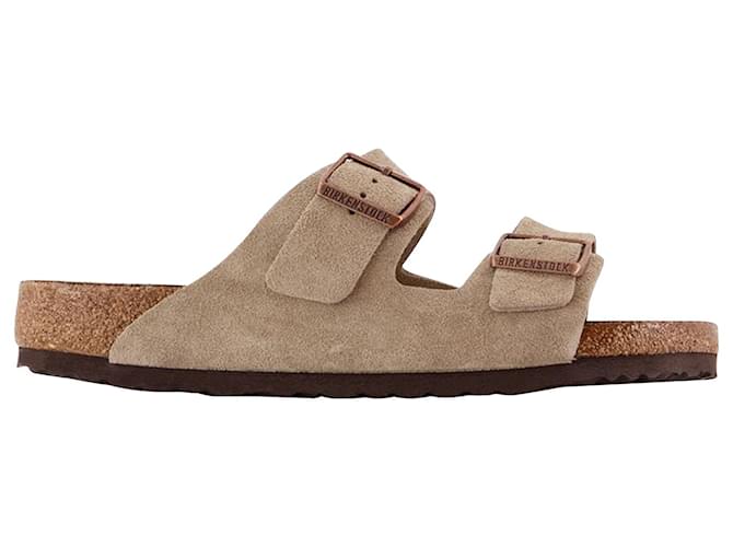 Arizona Sfb Mule - Birkenstock - Suede Taupe - Leather Beige ref.803592 ...