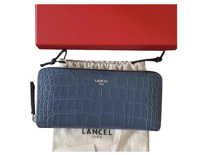 Lancel Wallets Navy blue Leather ref.807571 - Joli Closet