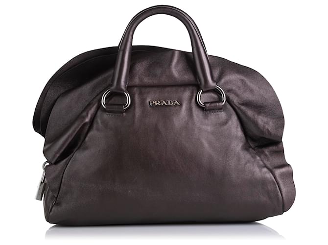 Prada Brown Vitello Daino Tote Bag Leather Pony-style calfskin ref ...