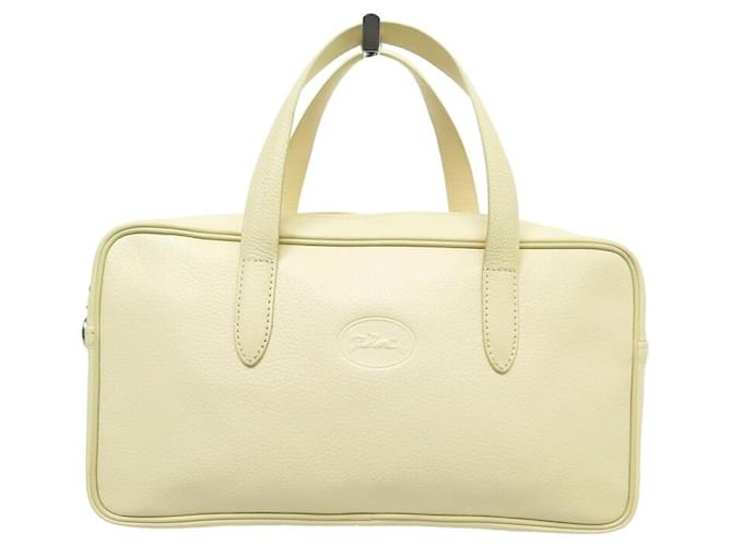 NEW LONGCHAMP HANDBAG IN CREAM GRAIN LEATHER HAND BAG ref.808211 - Joli ...