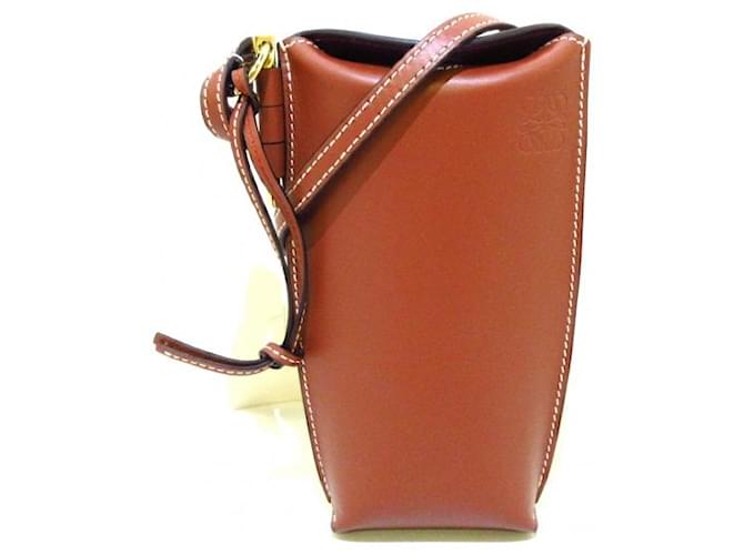 Loewe Gate Pocket Dark brown Leather ref.811167 - Joli Closet