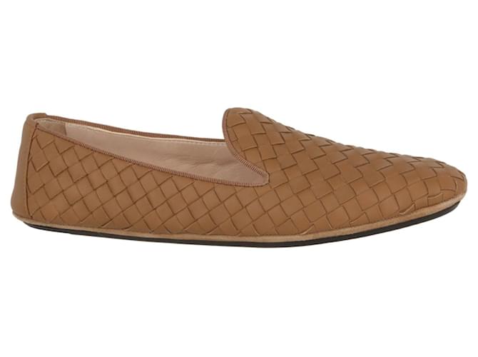 Bottega Veneta Intrecciato Leather Flats Brown ref.819977 - Joli Closet