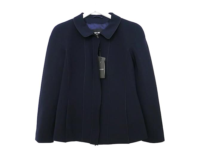 Giorgio Armani Navy Panelled Jacket Navy blue Wool ref.822413 - Joli Closet