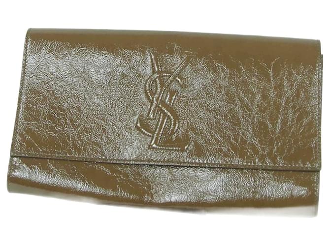 Yves Saint Laurent Clutches Brown Leather ref.828924 - Joli Closet