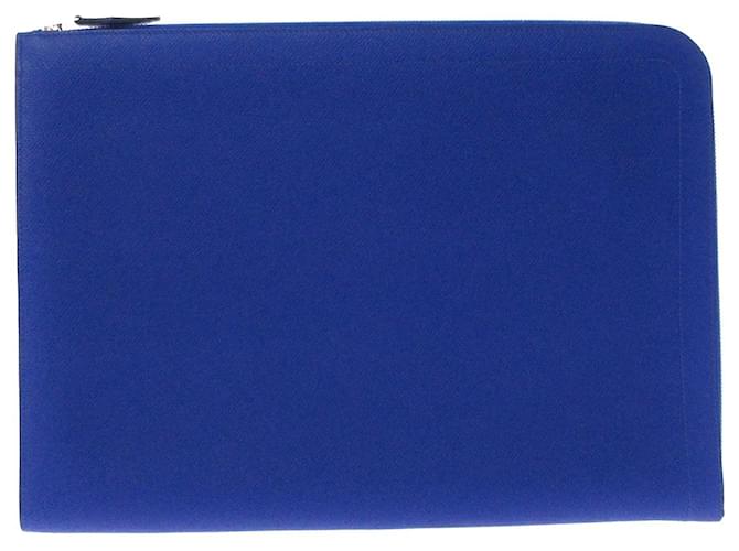 Hermès Zip Computer Blue Leather ref.832913 - Joli Closet