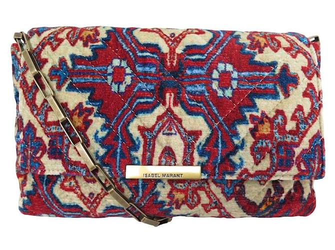 NEW ISABEL MARANT MERINE HANDBAG IN MULTICOLORED COTTON BANDOULIERE BAG ...