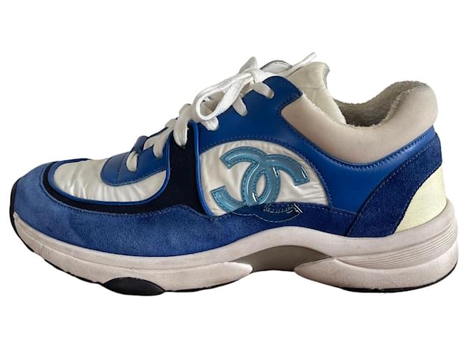 Chanel Basket Suede Bleu ref.839050 - Joli Closet