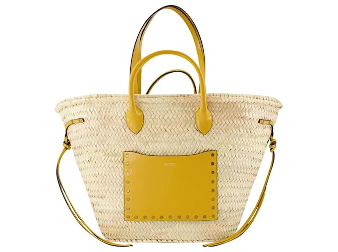 Cadix-Ge Tote Bag - Isabel Marant - Multi - Straw Yellow ref.840726 ...