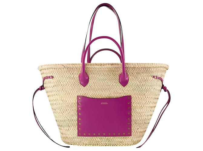 Cadix-Ge Tote Bag - Isabel Marant - Multi - Straw Purple ref.841027 ...