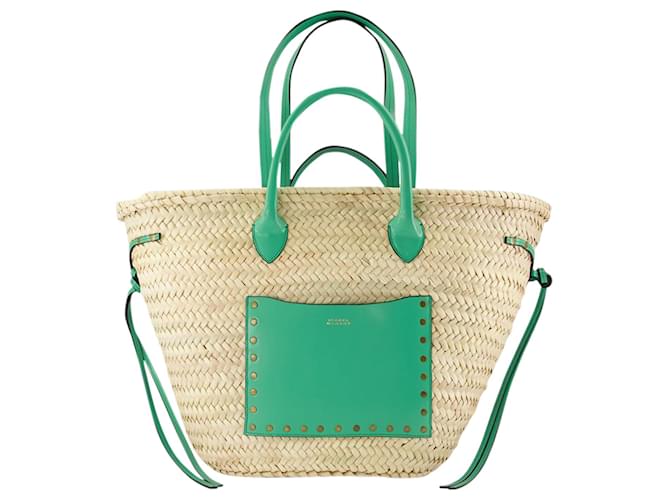 Cadix-Ge Tote Bag - Isabel Marant - Multi - Straw Green ref.841043 ...